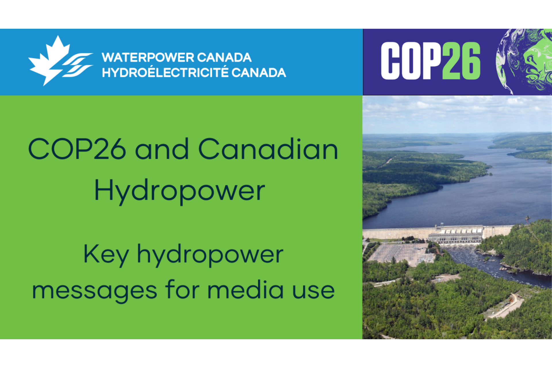 COP26 and Canadian Hydropower: Key hydropower messages for media use ...